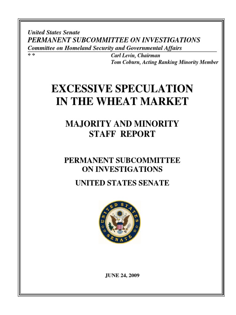 Wheat Market Speculation Report | PDF | Commodity Futures Trading Commission | Futures Contract