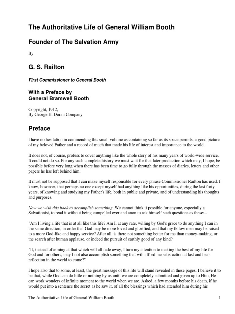 The Authoritative Life of General William Booth by Railton, George S ...