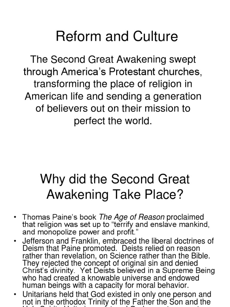 Reforms and Second Great Awakening | PDF | Abolitionism In The United ...