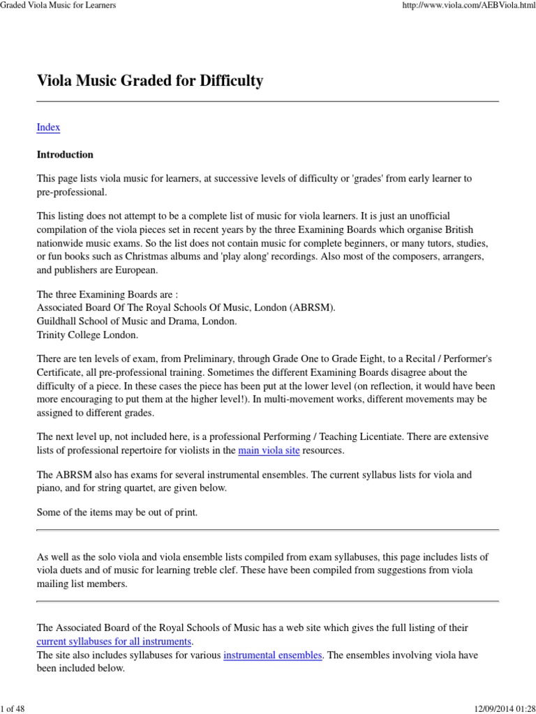 Graded Viola Music For Learners | PDF | Viola | Music Theory