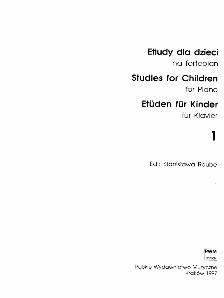 Raube S., Etiudy Fortepianowe Cz.1 | PDF