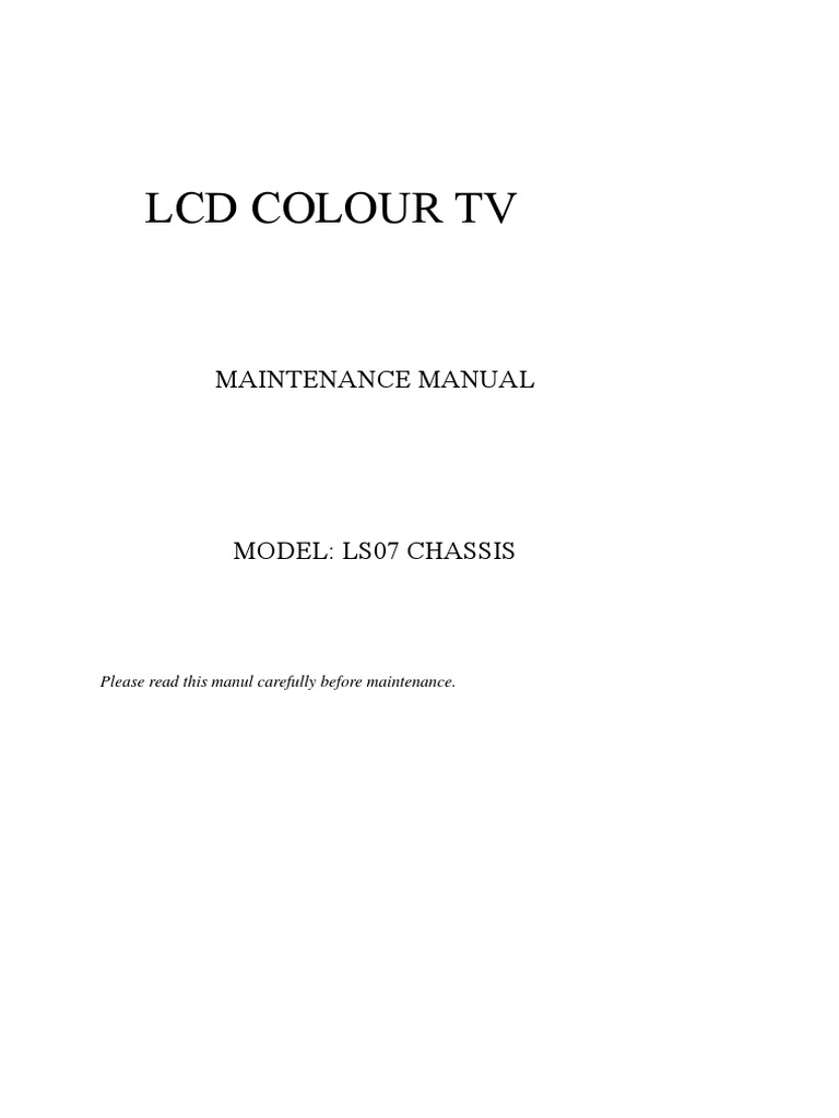 LS07 Chassis Service Manual | PDF | Hdmi | Power Supply