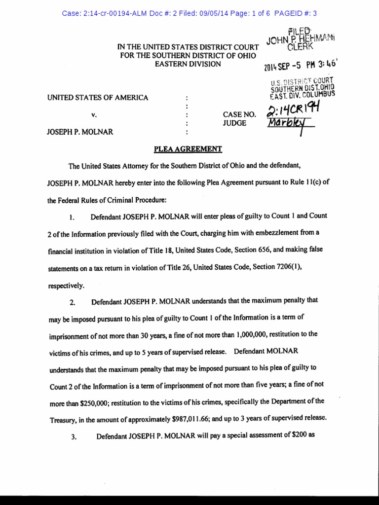 Molnar Plea Agreement | Download Free PDF | United States Federal ...