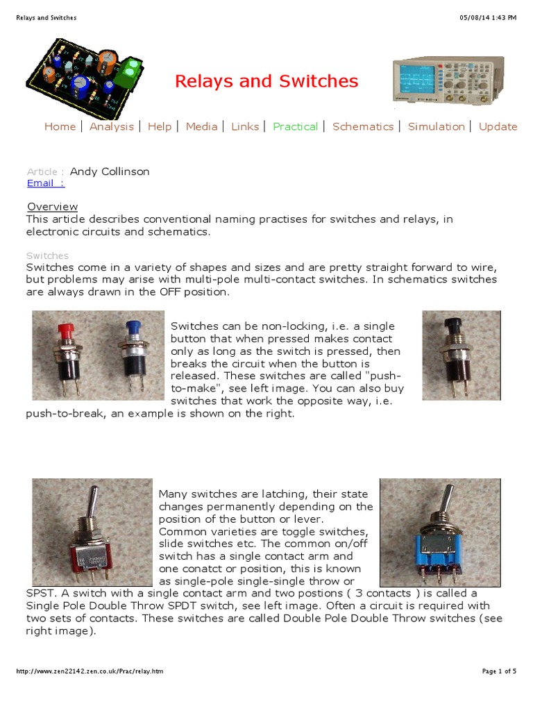 Relays and Switches | PDF | Switch | Relay