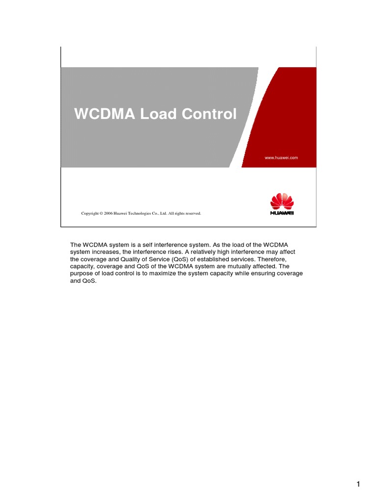 Huawei WCDMA Load Control | PDF | High Speed Packet Access | Quality Of ...