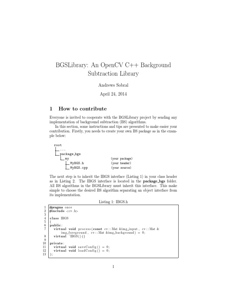 OpenCV C++ Background Subtraction Guide | PDF | Library (Computing) | Digital Technology