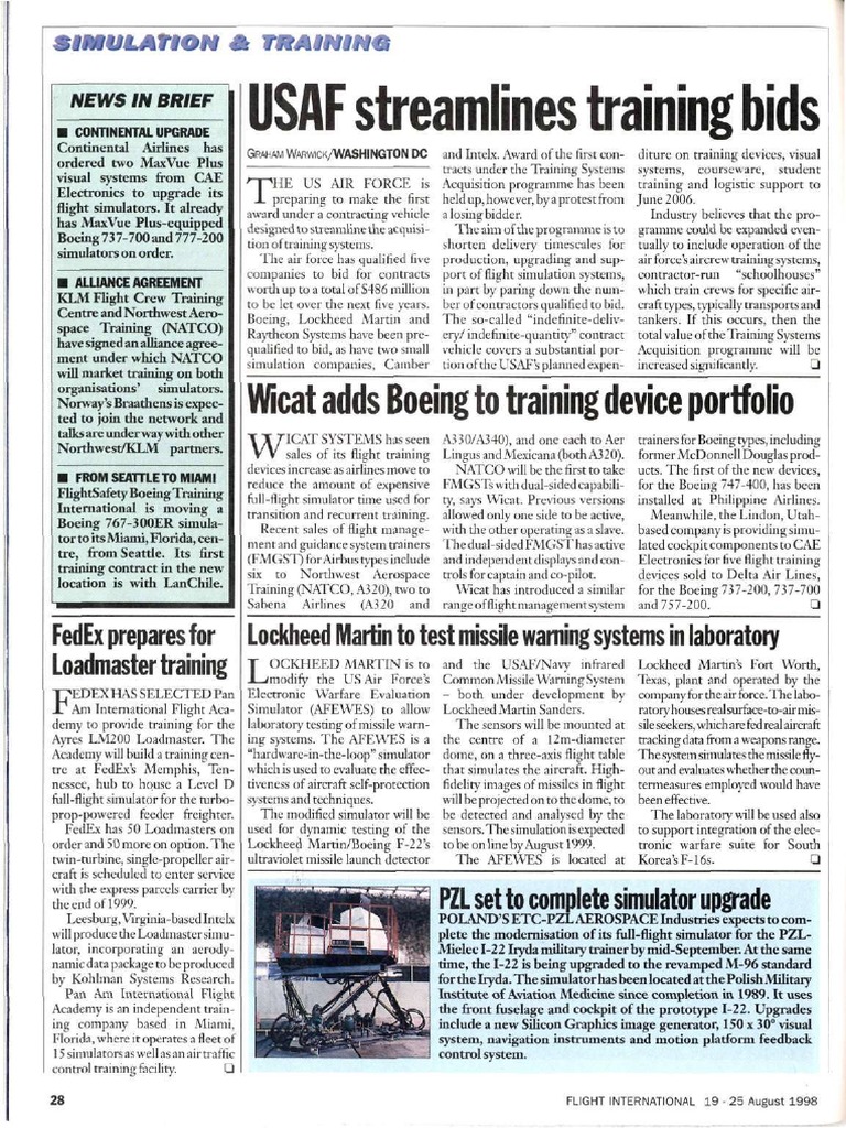 USAF Streamlines Training Bids: Wicat Adds Boeing To Training Device ...