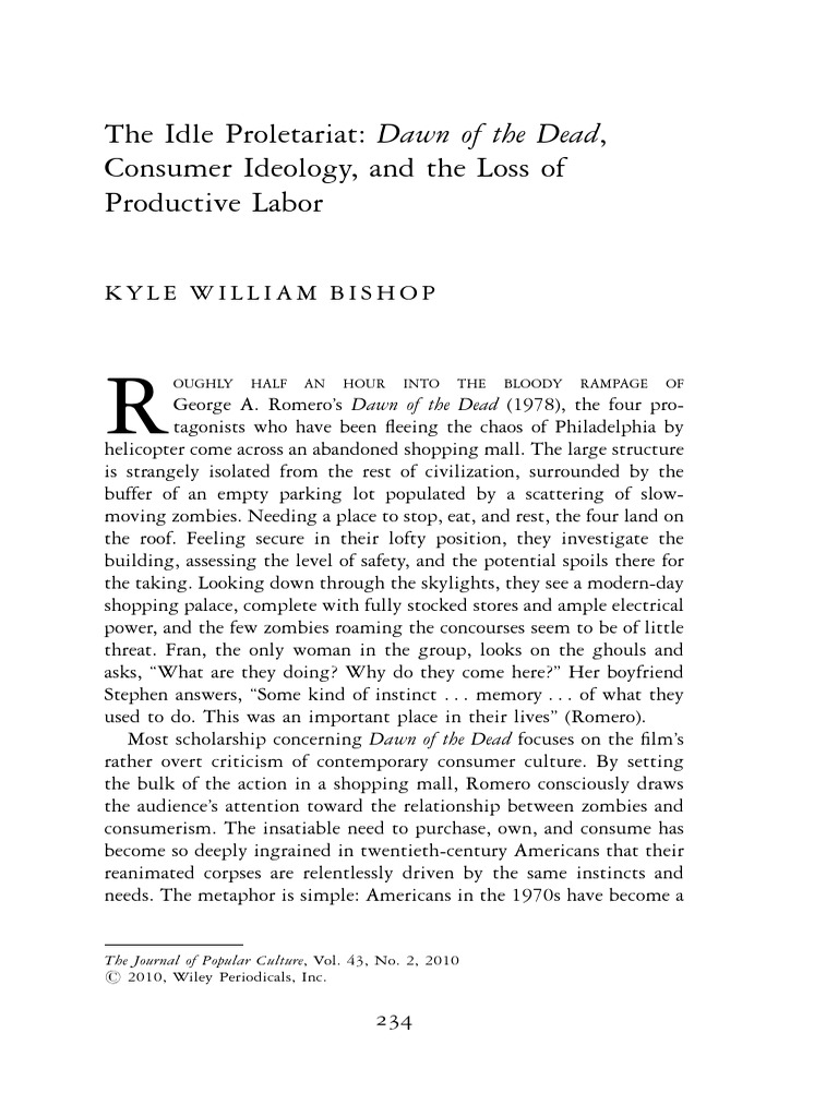 Zombies Dawn of The Dead and Consumerism | PDF | Zombies | Consumerism