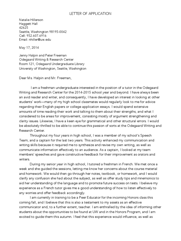 Owrc Application Materials - Natalie Hillerson | PDF | Patient | Physician