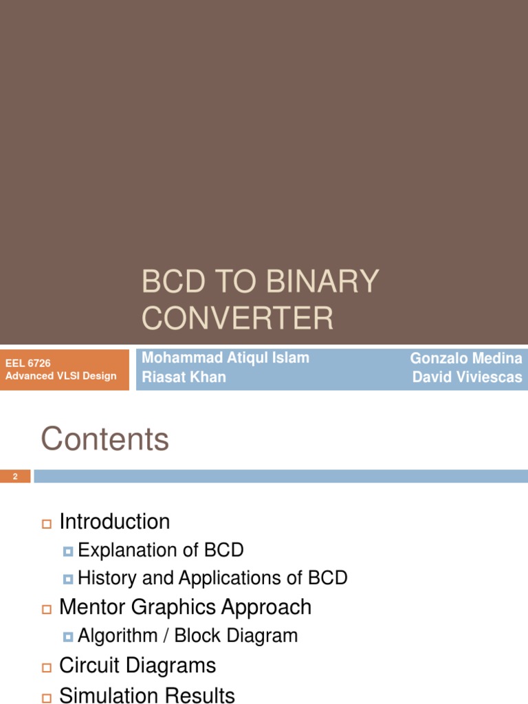 BCD 2 Binary | PDF | Binary Coded Decimal | Electronic Circuits
