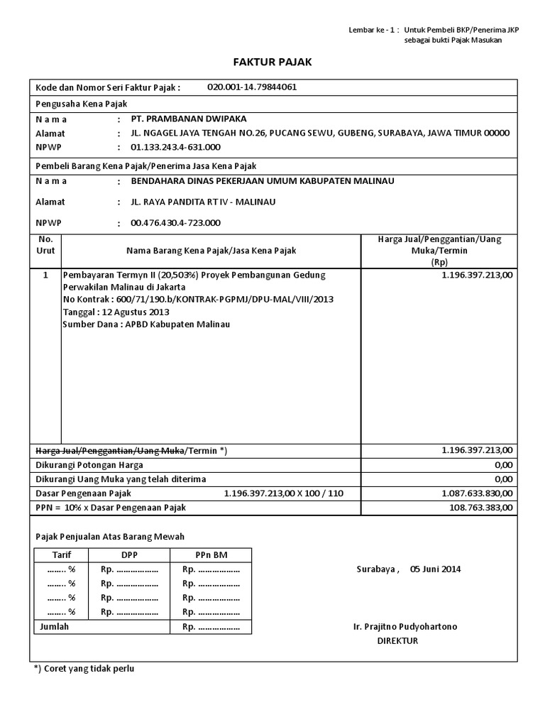 Contoh Laporan Pajak | PDF