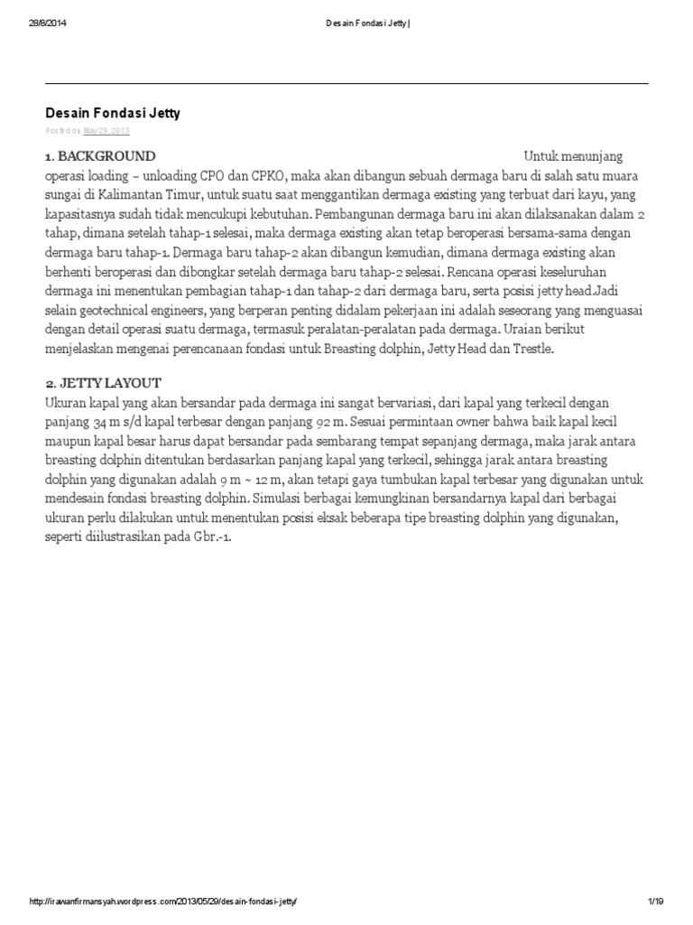 Desain Pondasi Jetty | PDF