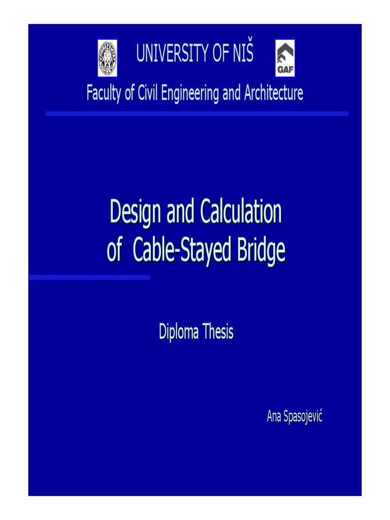 Design and Calculation of Cable Stayed Bridge | PDF