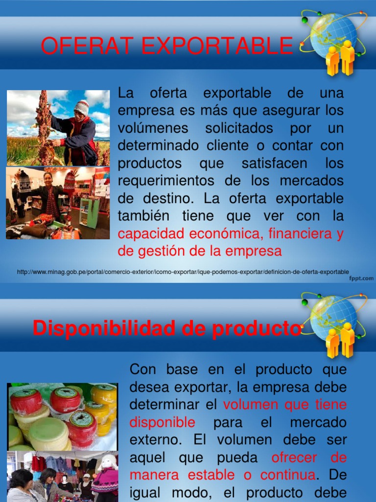 Oferta Exportable | PDF | Mercado (economía) | Oferta (economía)