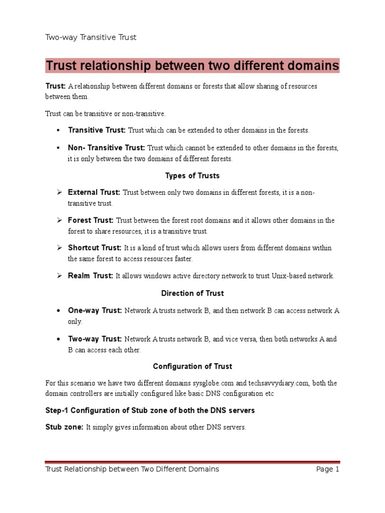 Step by Step Guide To Create TRUST Relationship Between 2 Different ...