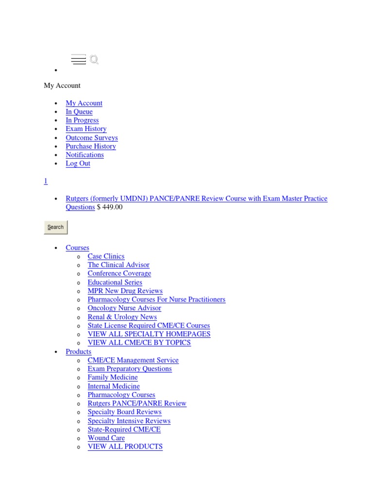 Rutgers PANCE/PANRE Review Course | PDF | Colorectal Cancer | Urinary ...