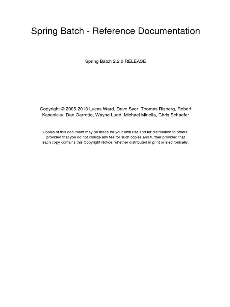 Spring Batch Docs | PDF | Parameter (Computer Programming) | Database Transaction