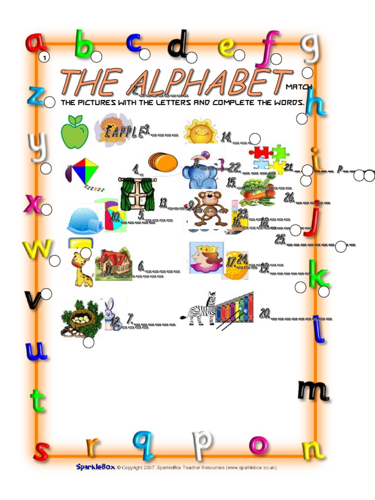 Match The Pictures With The Letters and Complete The Words | PDF