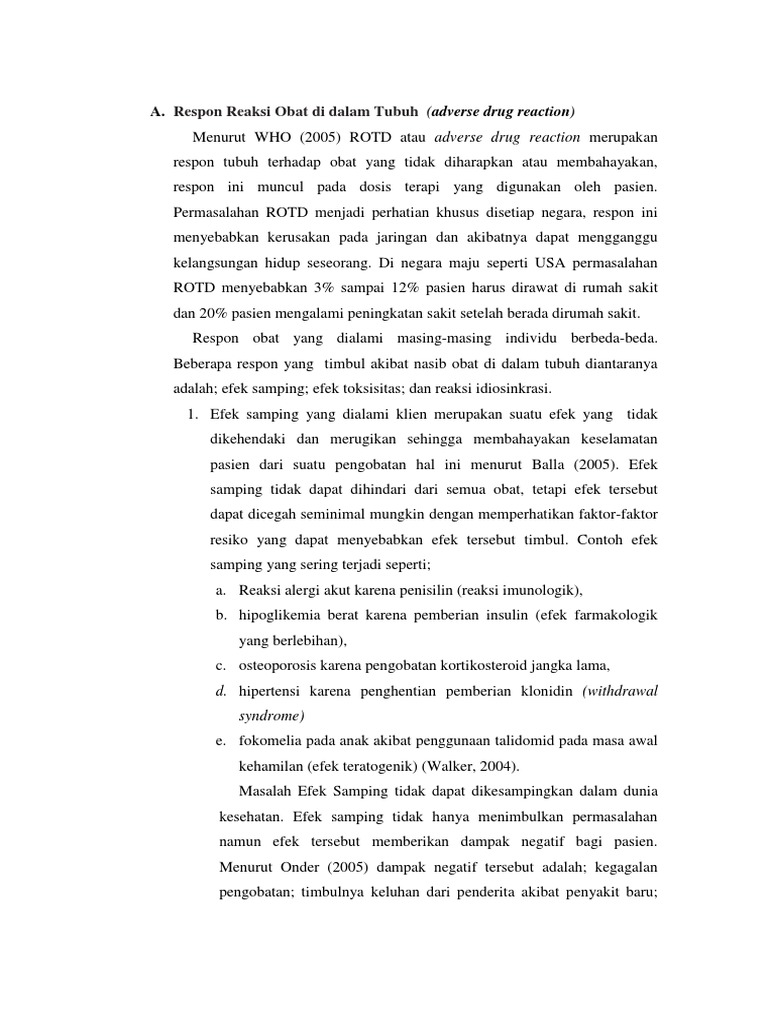 Respon Reaksi Obat Dan Faktor Yang Mempengaruhi | PDF