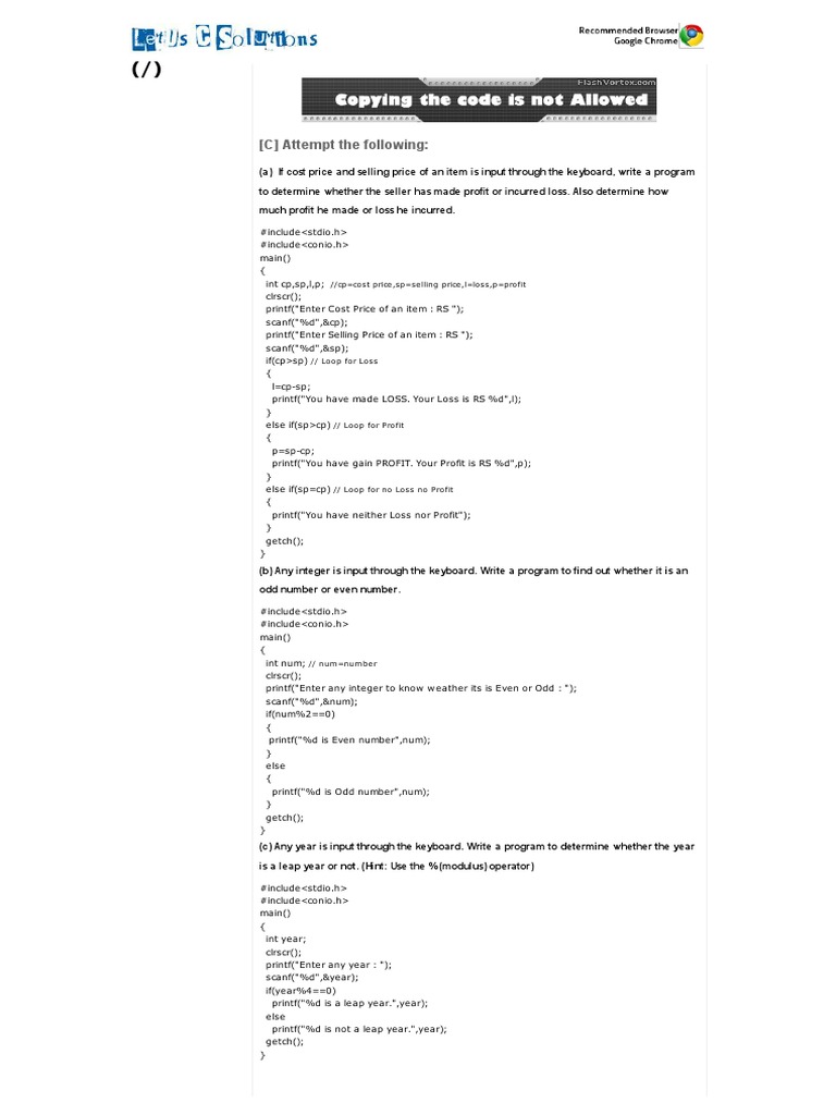 Chapter 2 - Let Us C Solutions | PDF | Steel | Triangle