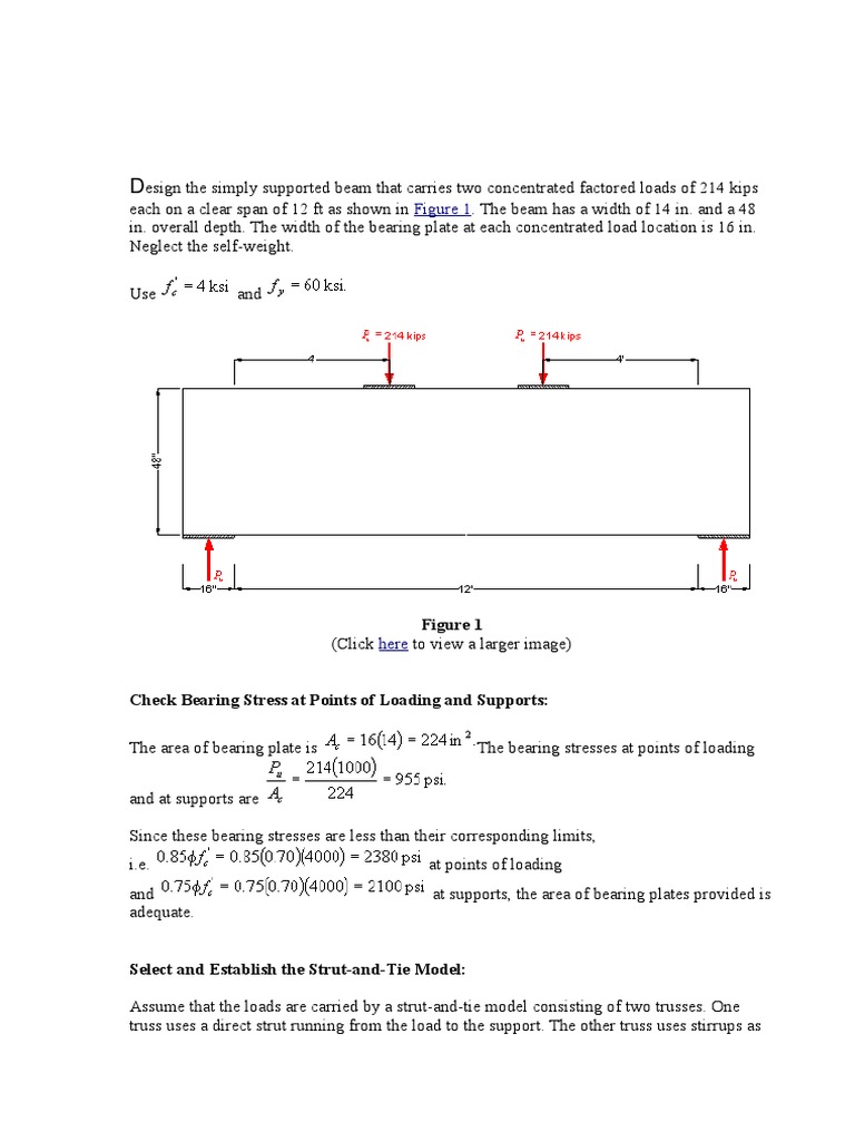 Deep Beam Design Example | Truss | Stress (Mechanics)