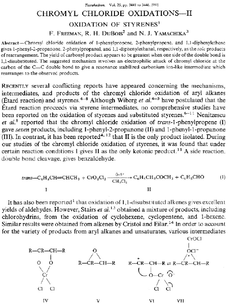 Chromyl Chloride Oxidations (Oxidation of Styrenes) - II | PDF