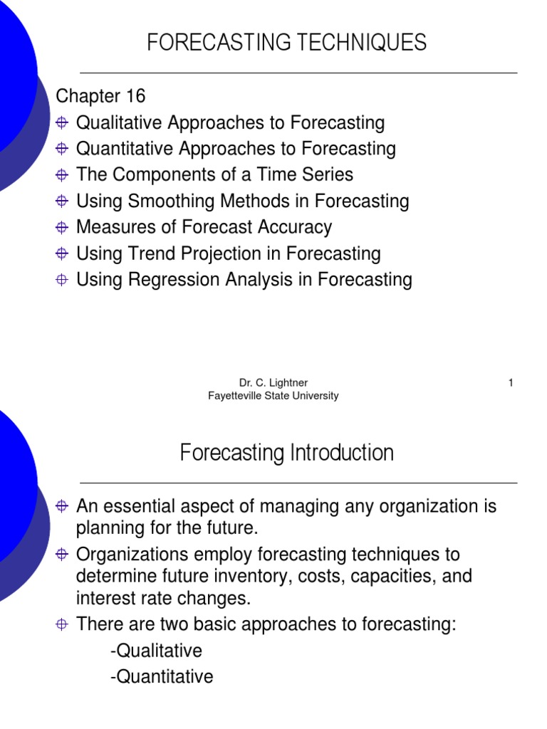 Forecasting Techniques Overview | PDF | Moving Average | Forecasting