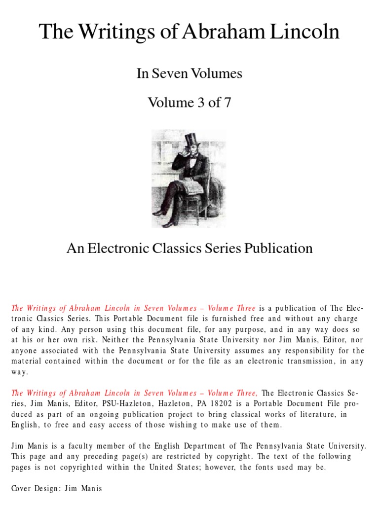 Writings of Abraham Lincoln 3 | PDF | United States Constitution ...