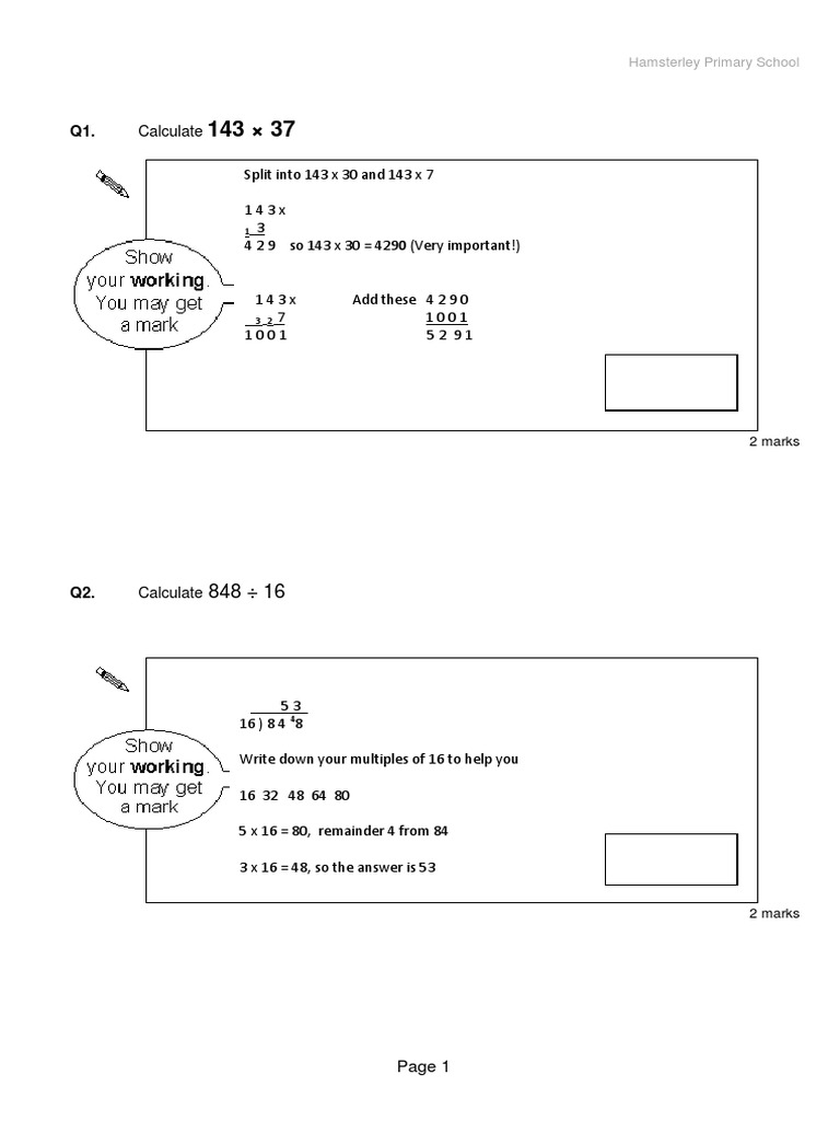 Long Multiplication and Division | PDF