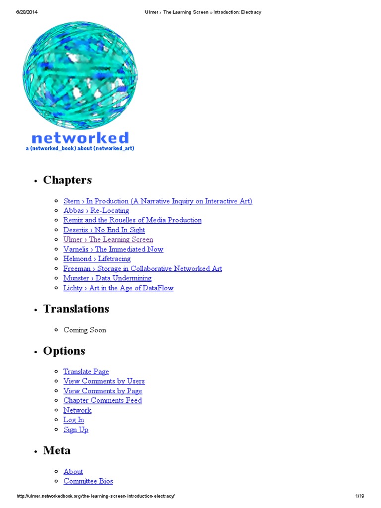 Gregory Ulmer, Introduction To Electracy | PDF | Metaphysics | Immanuel ...