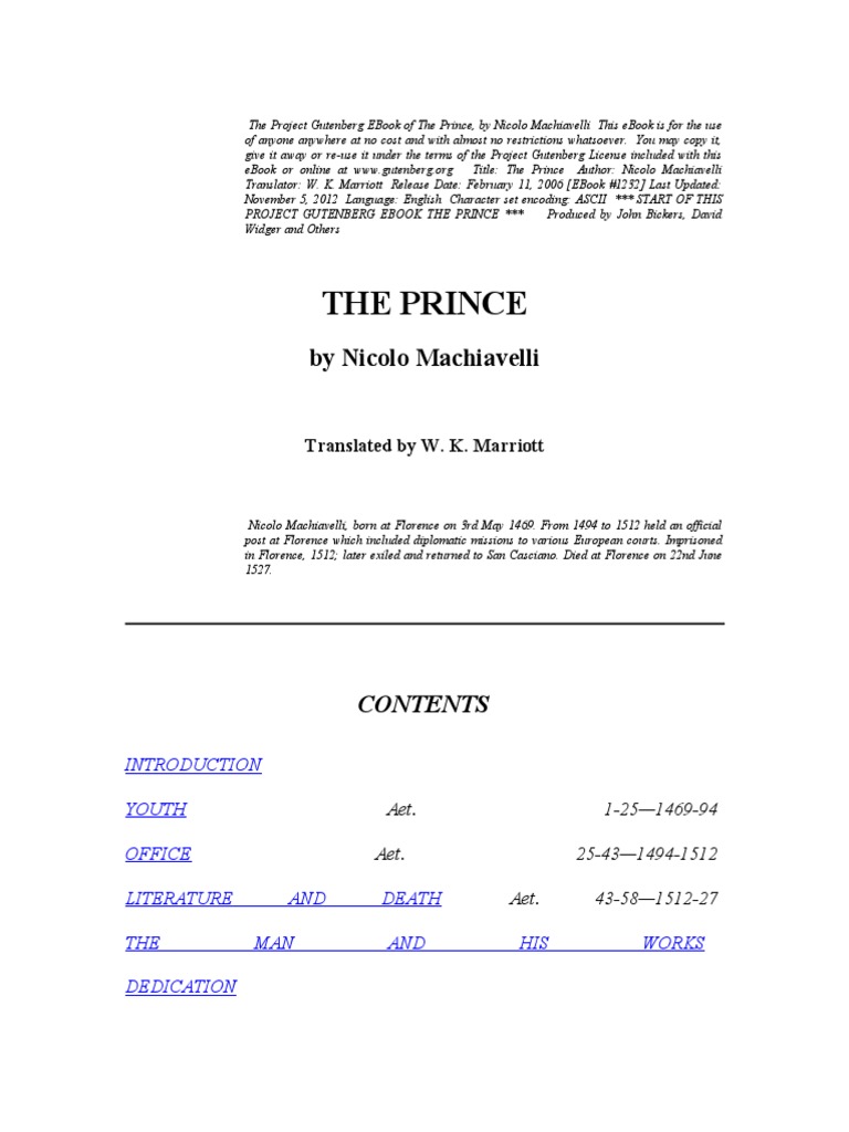 The Prince | PDF | The Prince | Niccolò Machiavelli
