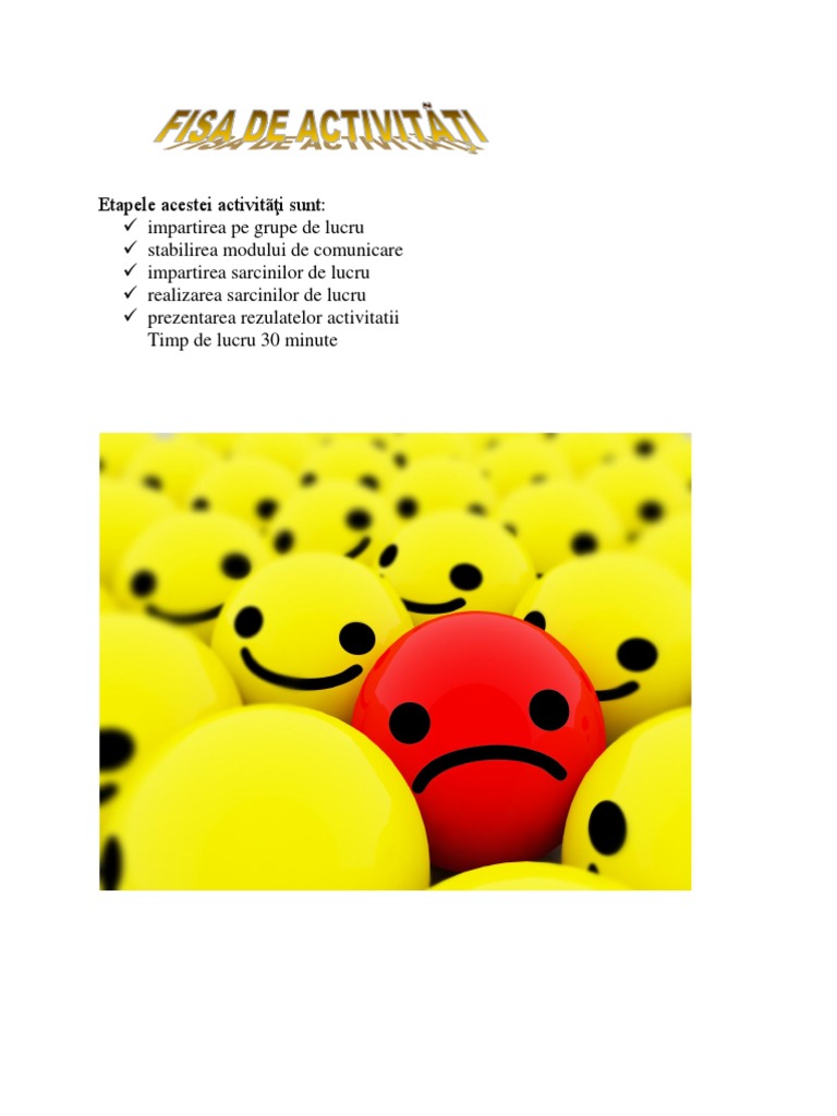 Etapele - Acestei - Activitati - Sunt Afectivitate Fisa de Lucru | PDF