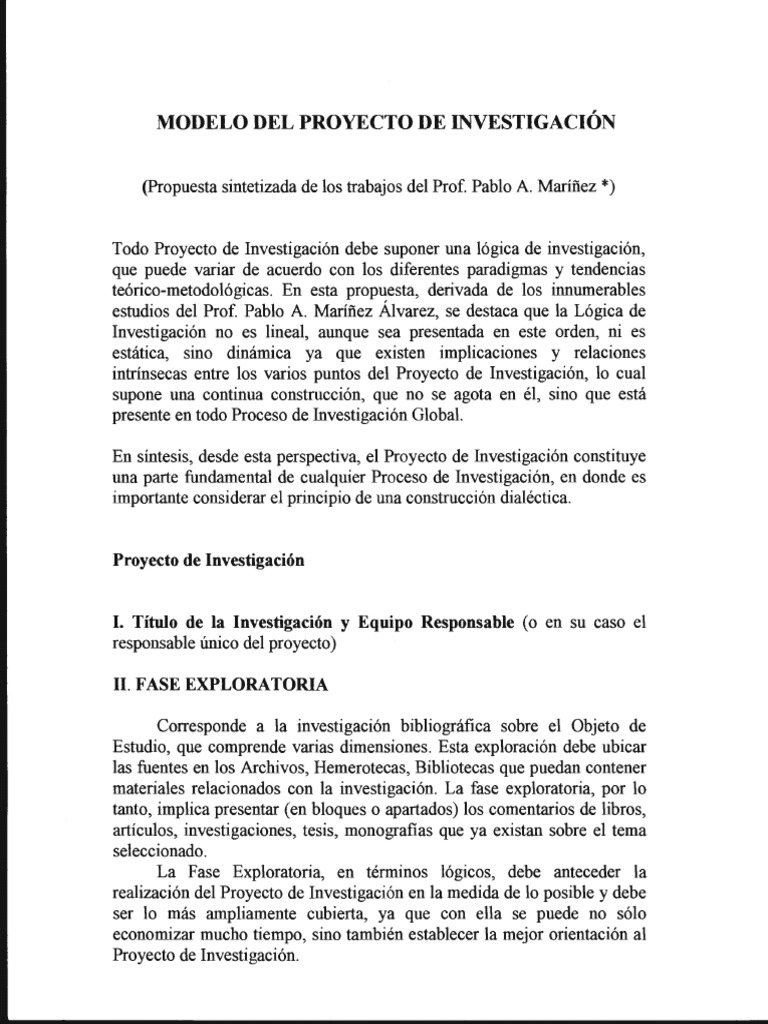 Modelo Del Proyecto de Investigacion | Teoría | Realidad