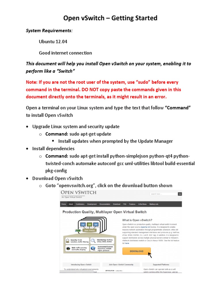 Open VSwitch Getting Started | PDF | Network Switch | Advanced Packaging Tool