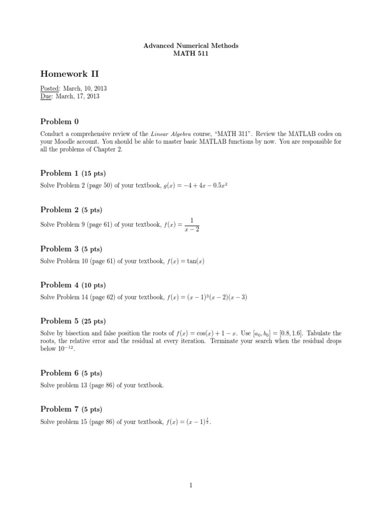 Numerical Analysis Solution Homework | PDF | Science & Mathematics
