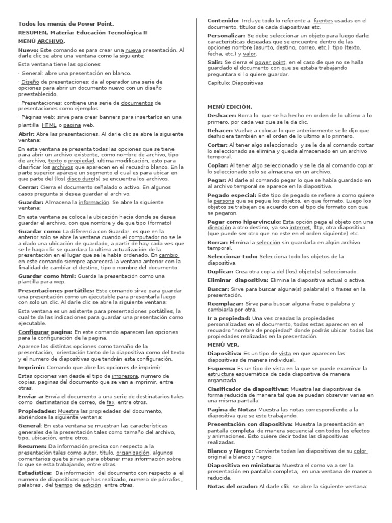 Menús de PowerPoint: Guía Completa | PDF | Ventana (informática ...