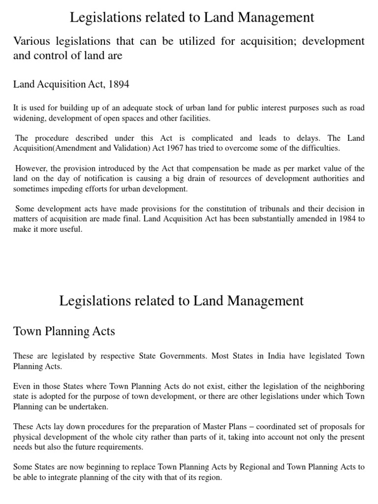 Land Management Acts | PDF | By Law | Urban Planning