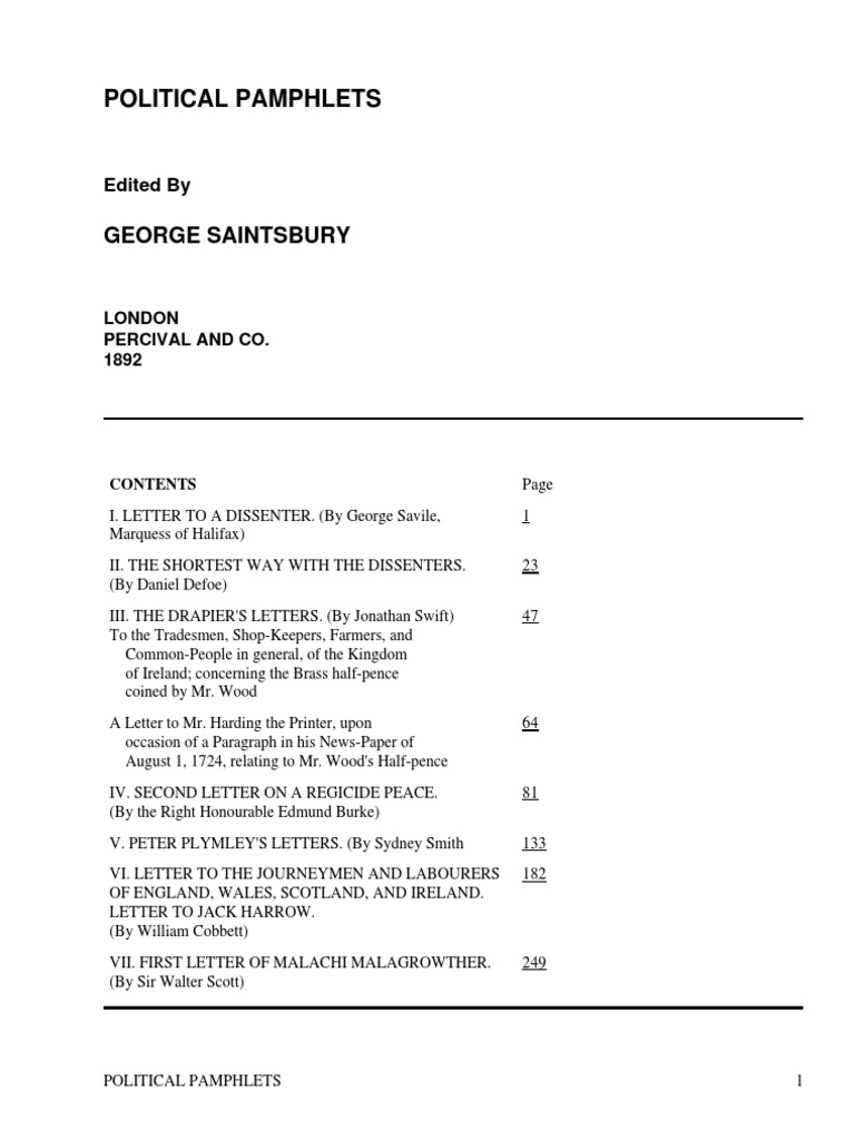 Historical Political Pamphlets Collection | PDF | Edmund Burke | Philosophy