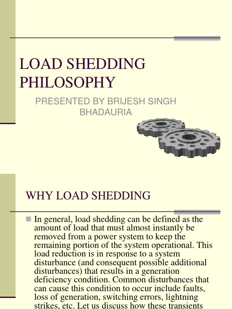 Load Shedding Strategies and Analysis | PDF | Electric Power System ...