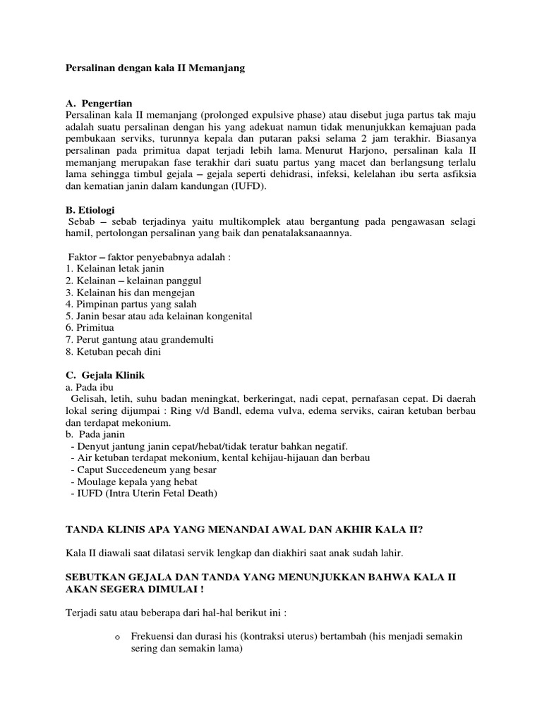 Persalinan Dengan Kala II Memanjang | PDF