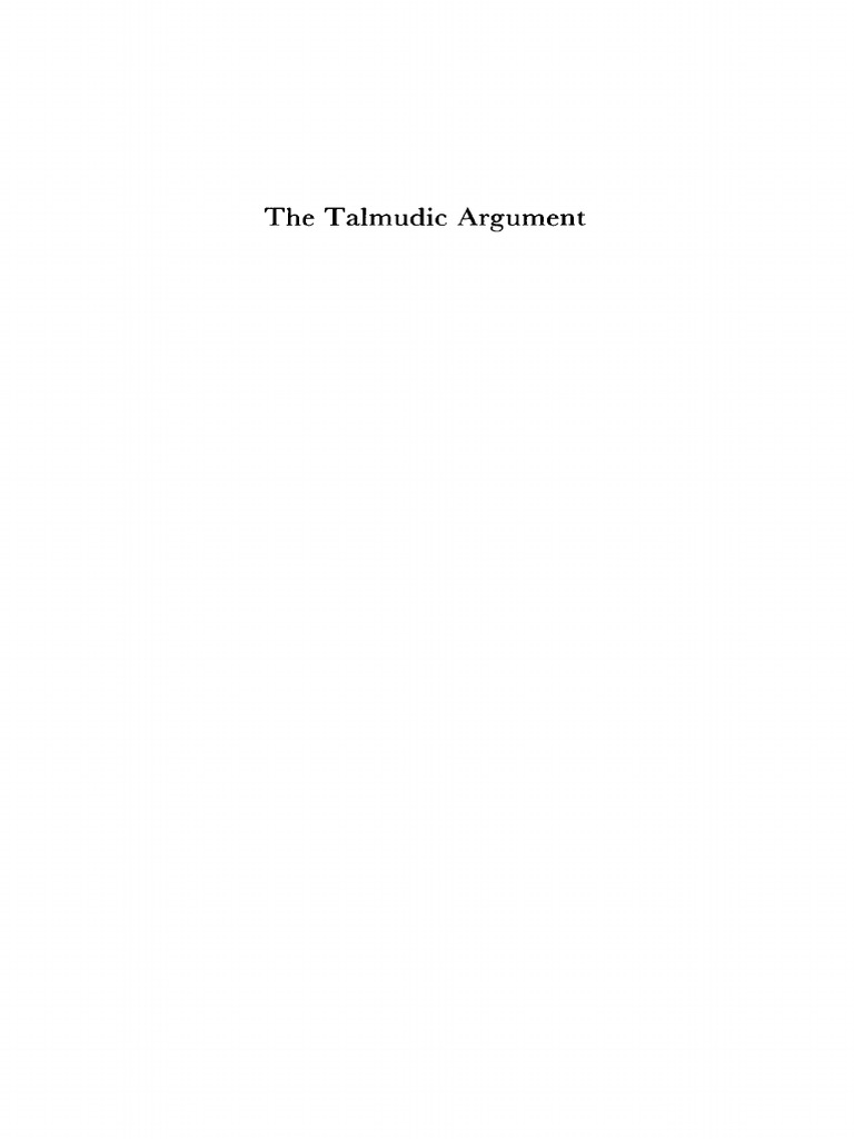 The Talmudic Argument | PDF | Talmud | Judaism