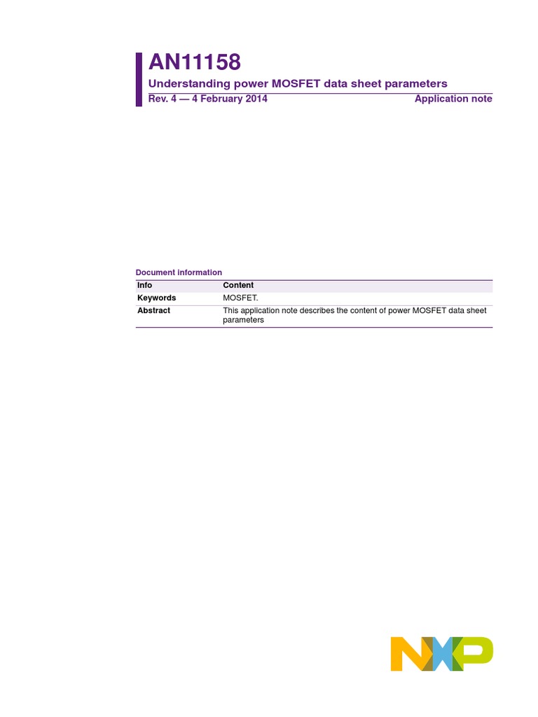 Understanding Power MOSFET Data Sheet Parameters | PDF | Field Effect ...