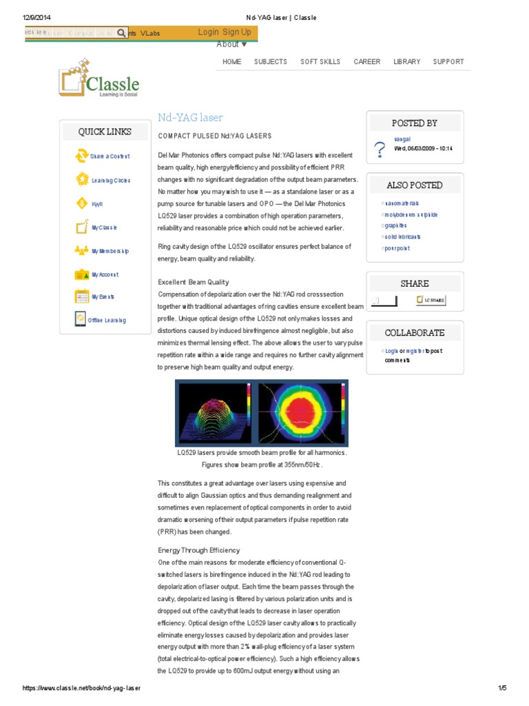 Nd-YAG Laser | Download Free PDF | Laser | Electromagnetic Radiation