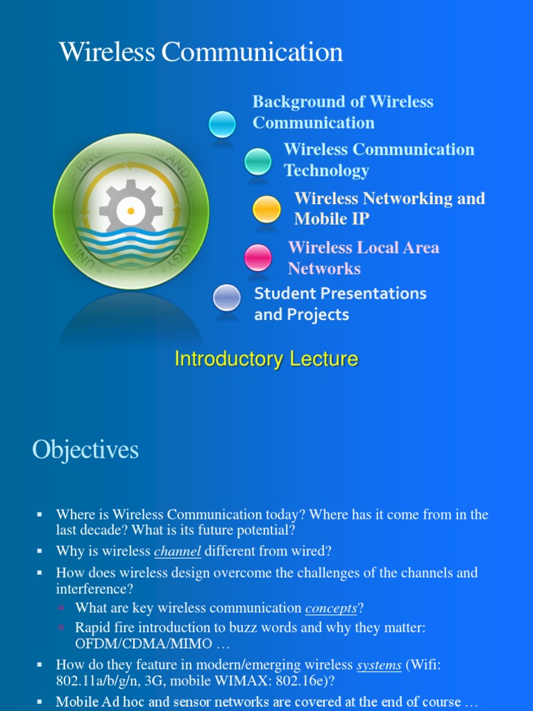 Lec 1 - Introduction To Wireless Communication | PDF | Wireless Lan ...