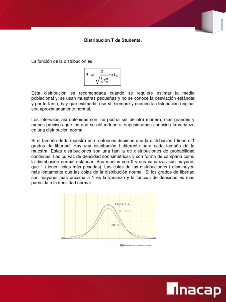 Distribución T de Student: Guía y Ejercicios | PDF | Distribución ...