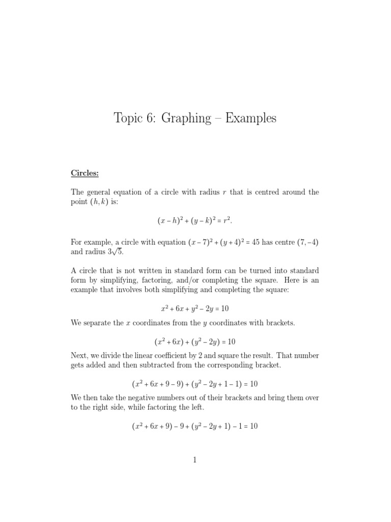 Topic 6: Graphing - Examples | PDF | Geometry | Teaching Mathematics