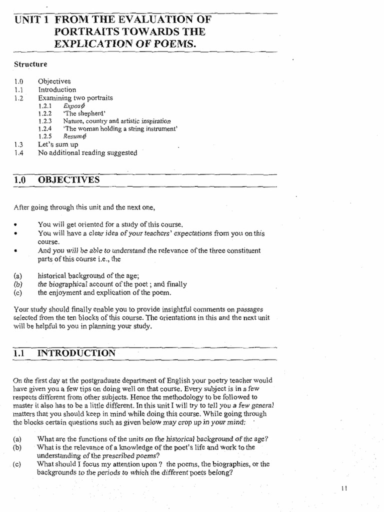 From The Evaluation of Portraits Towards The Explication of Poems | PDF ...