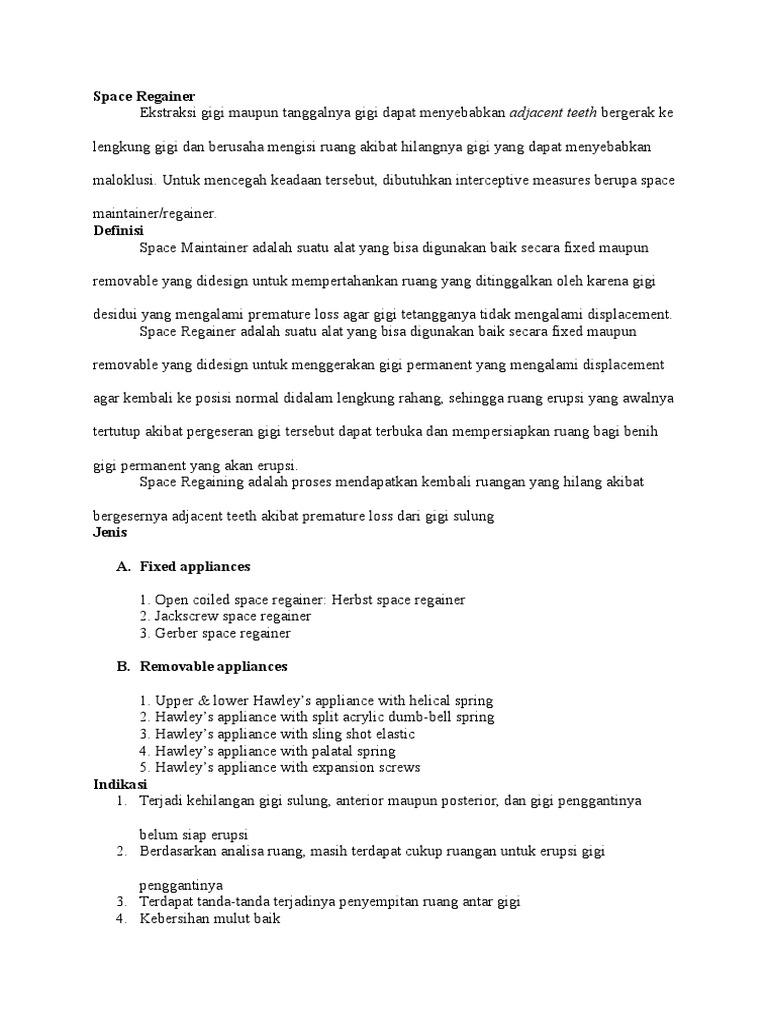 Space Regainer | PDF