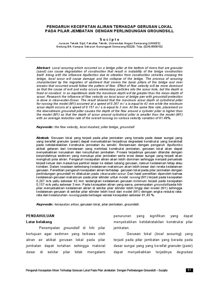 Kedalaman Gerusan Rumus | PDF