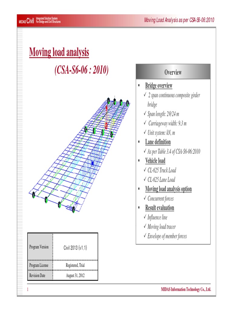 Moving Load Analysis per CSA-S6-06 | PDF | Beam (Structure ...